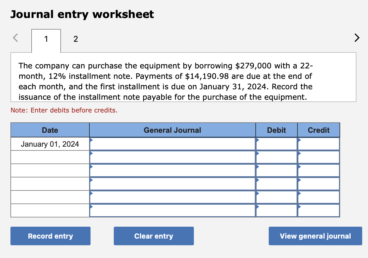 Journal entry worksheet The company can purchase the | Chegg.com