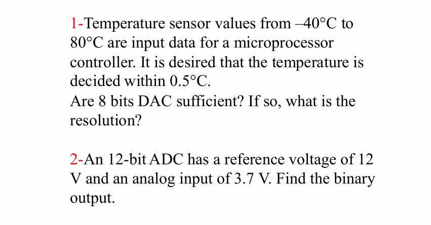 Solved 1-Temperature sensor values from | Chegg.com