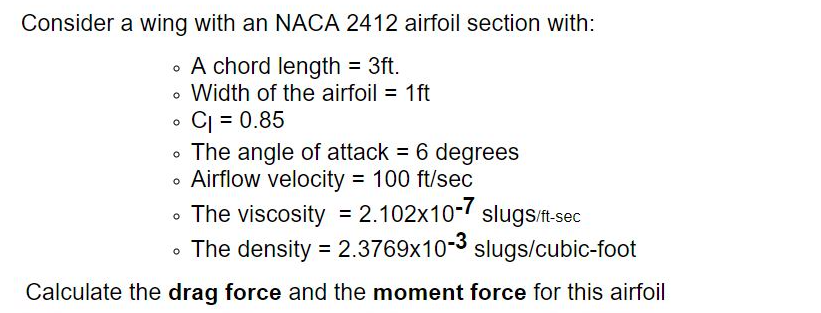 Solved Consider a wing with an NACA 2412 airfoil section | Chegg.com