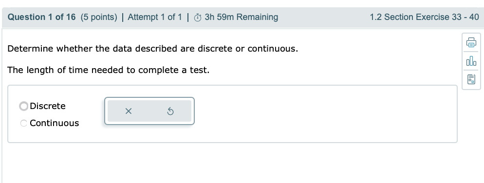Solved Question 1 of 16 (5 points) | Attempt 1 of 1 | o 3h | Chegg.com