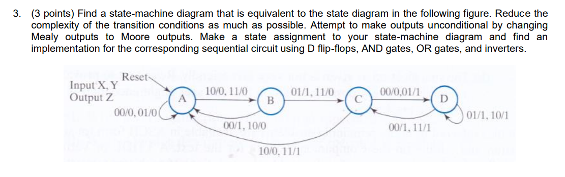 Solved (3 points) Find a state-machine diagram that is | Chegg.com