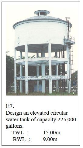 Solved E7. Design an elevated circular water tank of | Chegg.com