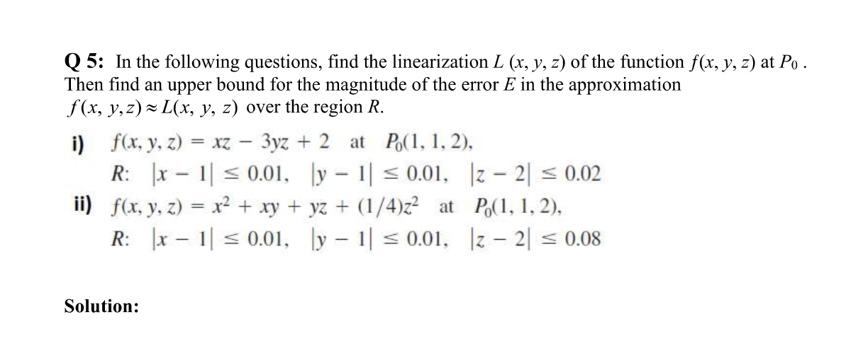 Solved Q 5: In the following questions, find the | Chegg.com