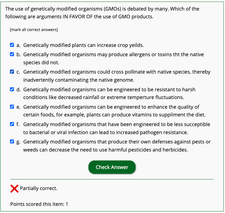 Solved The use of genetically modified organisms (GMOs) is | Chegg.com