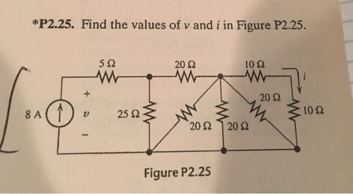Solved Find the values of v and i in Figure P2.25. | Chegg.com