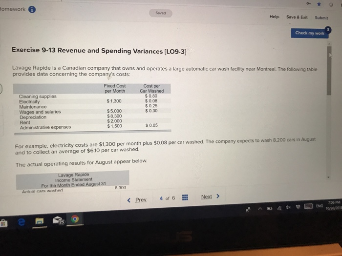 Solved lomework 6 Saved Help Save & Exit Submit Check my | Chegg.com