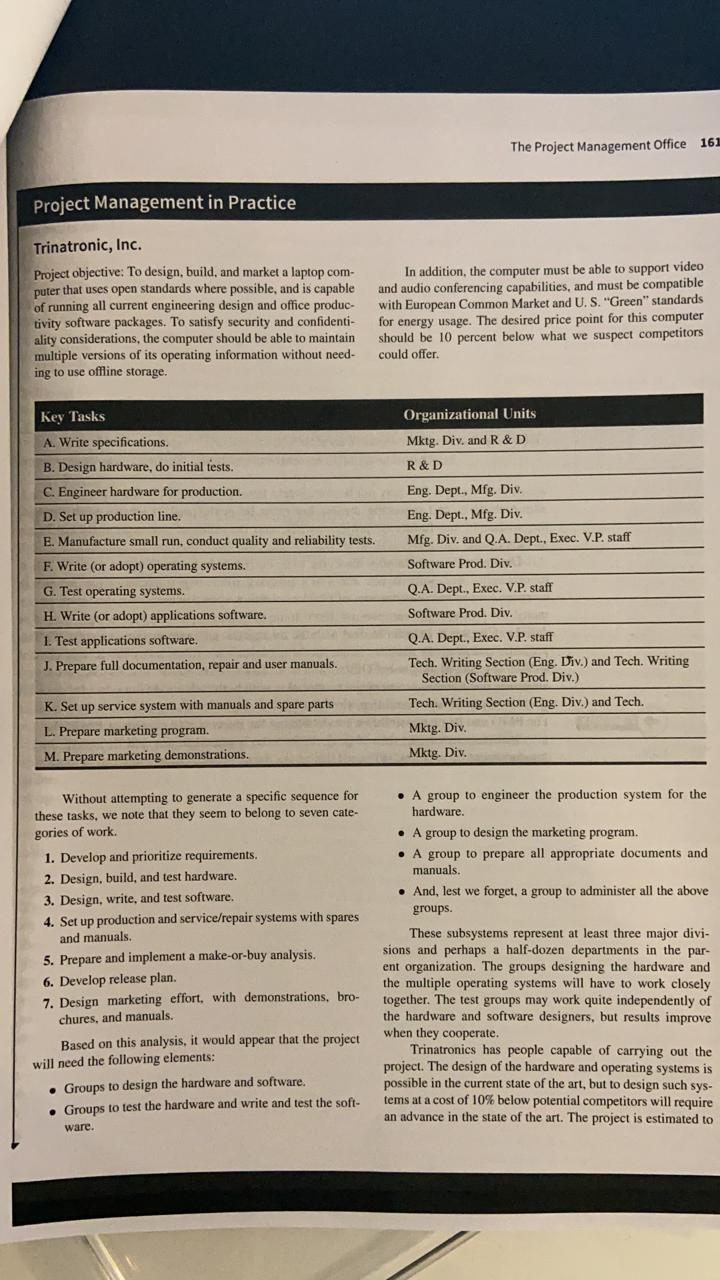 The Project Management Office 16 Project Management | Chegg.com