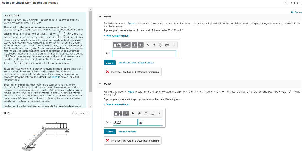 Solved Method of Virtual Work: Beams and Frames 1 of 14 | Chegg.com