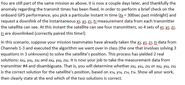 Solved You are still part of the same mission as above, it | Chegg.com
