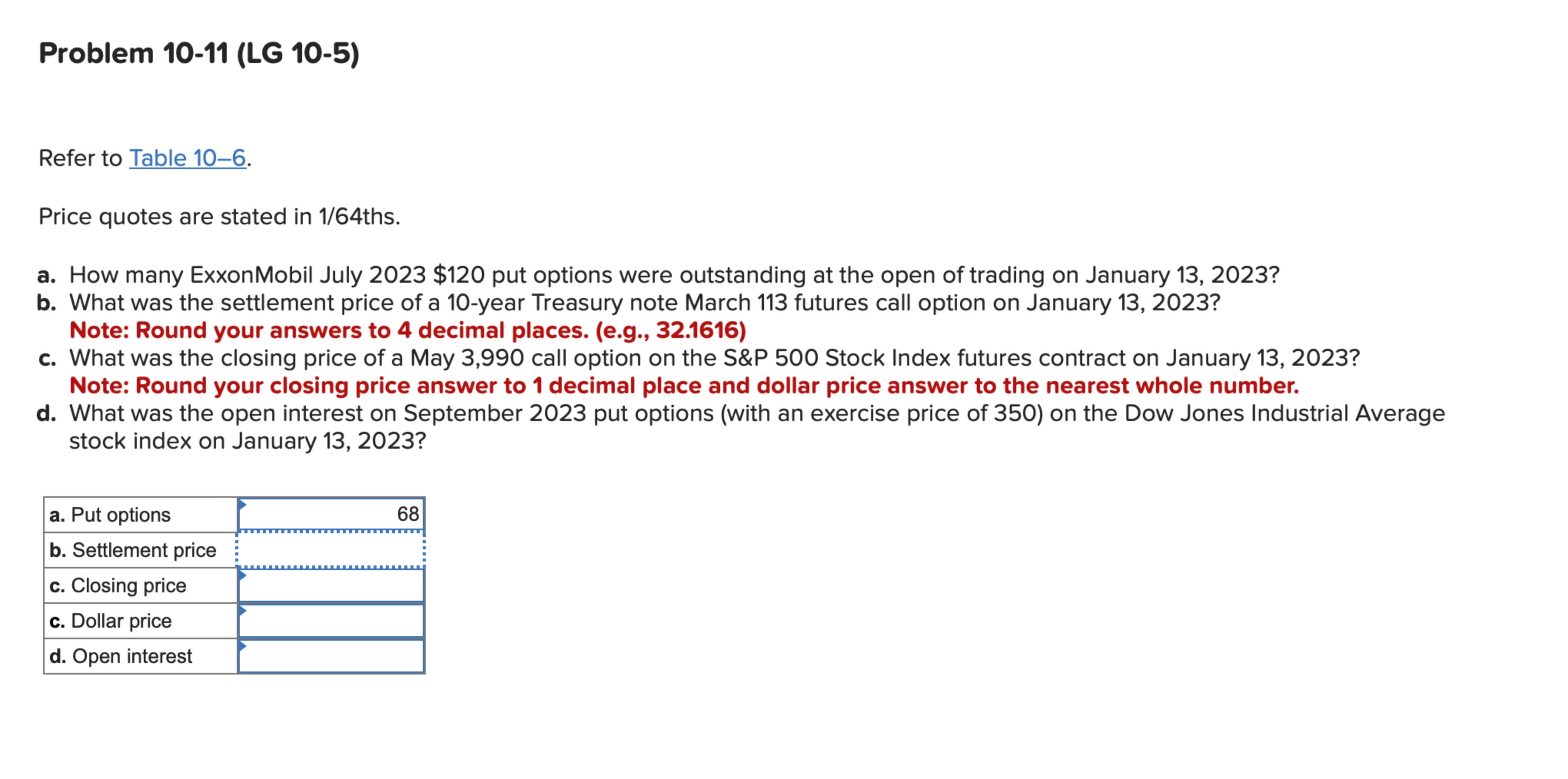 Solved Refer to Table 10-6.Price quotes are stated in | Chegg.com