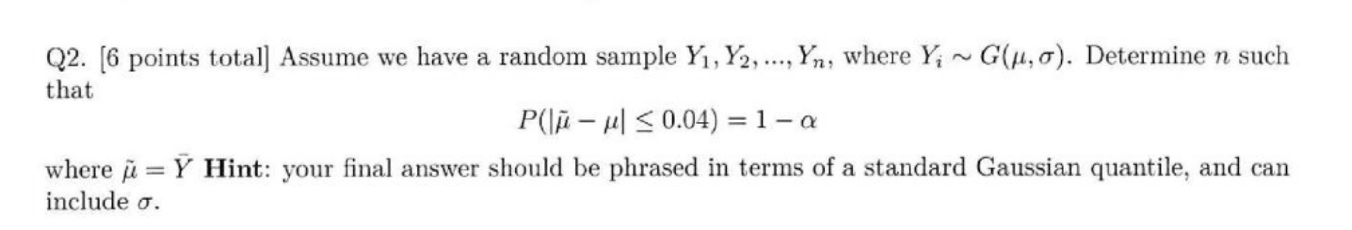 Solved Q2 6 Points Total Assume We Have A Random Sample 7304