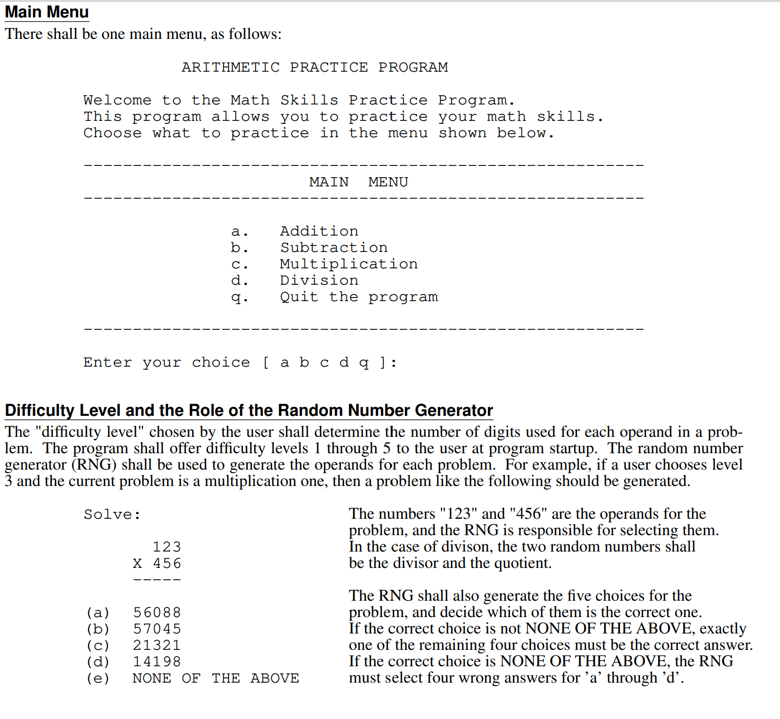 Solved Write a program that creates random arithmetic | Chegg.com