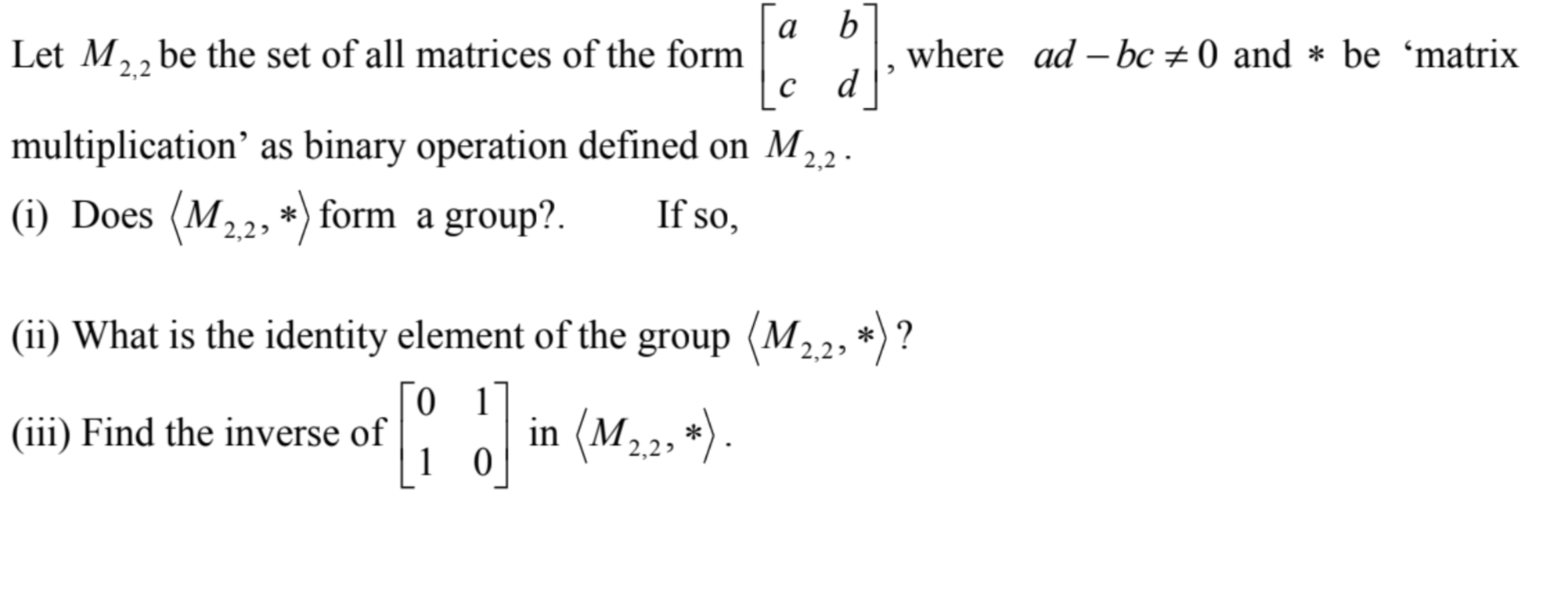 Solved Let M2,2 ﻿be the set of all matrices of the form | Chegg.com