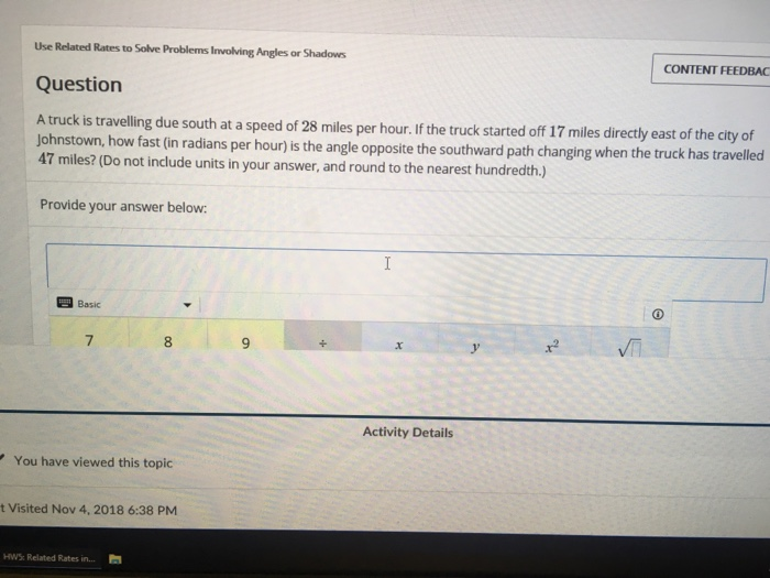 Solved Use Related Rates to Solve Problems Involving Angles | Chegg.com