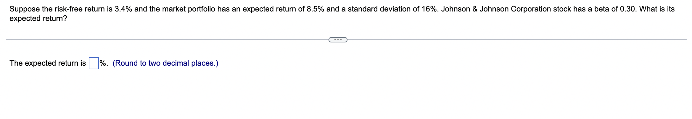 Solved expected return? The expected return is %. (Round to | Chegg.com