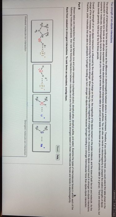 Solved The strength of interactions The strength of inter | Chegg.com
