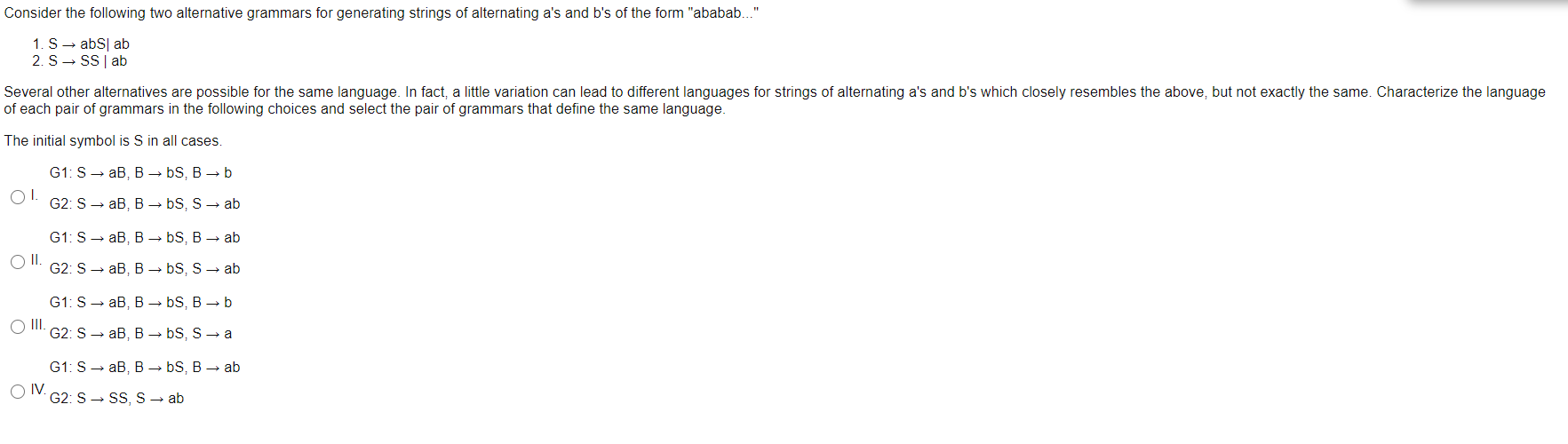 Solved Consider the following two alternative grammars for | Chegg.com