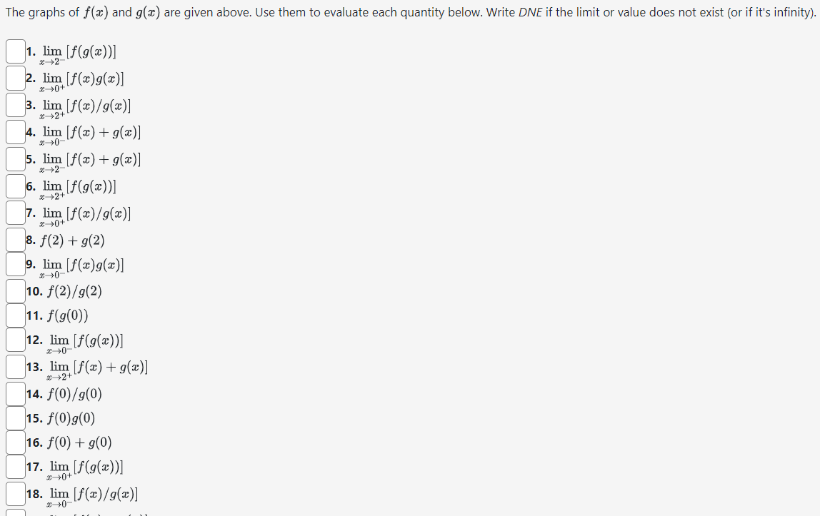 Solved The graphs of f(x) and g(x) are given above. Use them | Chegg.com
