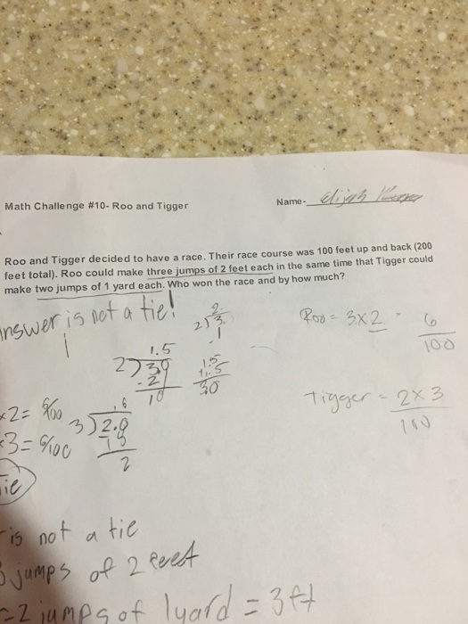 Solved Math Challenge #10-Roo and Tigger Roo and Tigger | Chegg.com