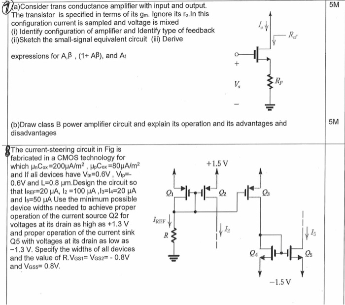 Solved 4 Draw basic circuit model for all types of amplifier | Chegg.com