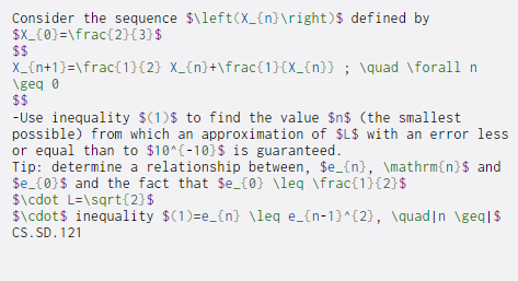 Solved Consider the sequence $\left(x_{n}\right)$ defined by | Chegg.com