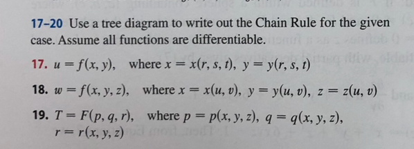 Solved 17-20 Use a tree diagram to write out the Chain Rule | Chegg.com