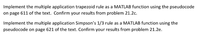 Solved Implement the multiple application trapezoid rule as | Chegg.com