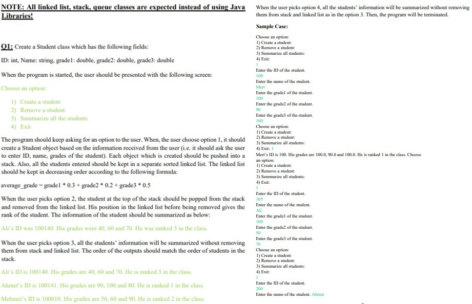Solved NOTE: All linked list, stack, queue classes are | Chegg.com