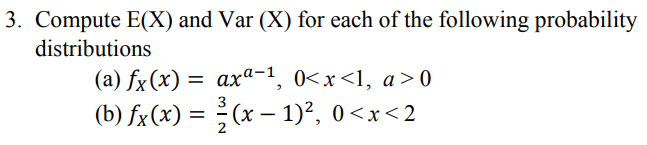 Solved Compute E(X) and Var(X) for each of the following | Chegg.com