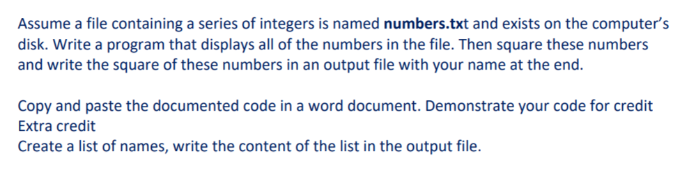 Assume a file containing a series of integers is | Chegg.com