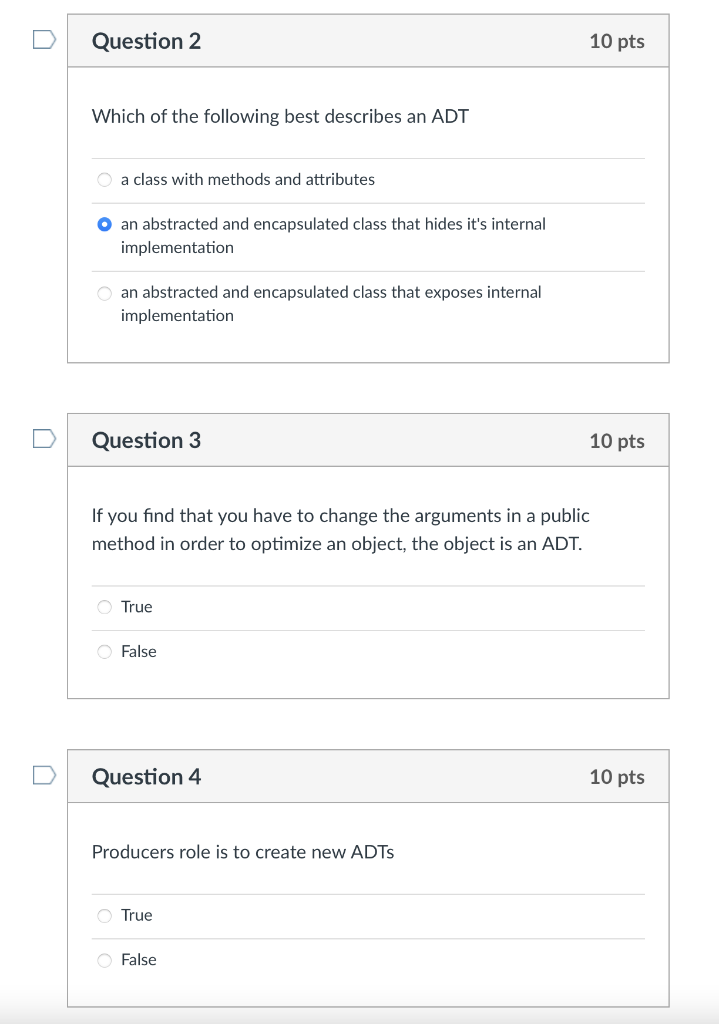 Solved Question 5 10 pts What type of method changes ADTS | Chegg.com
