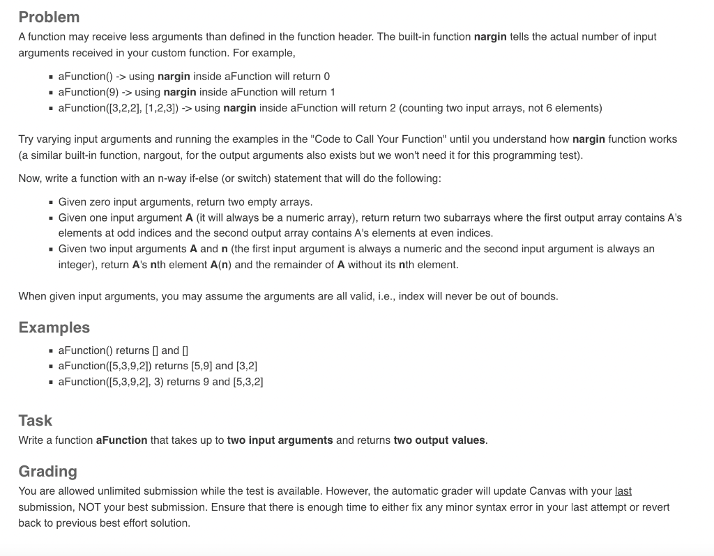 Problem A function may receive less arguments than | Chegg.com