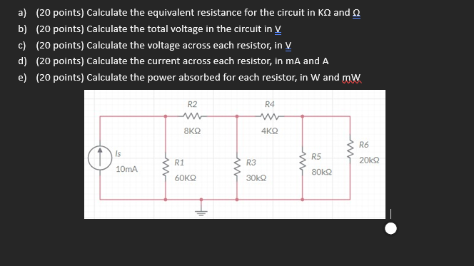 Solved a) (20 ﻿points) ﻿Calculate the equivalent resistance | Chegg.com