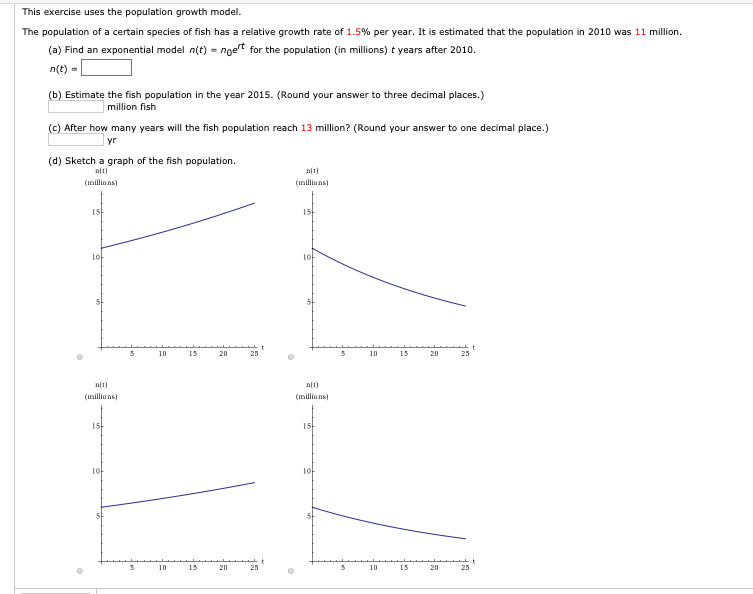 Solved This exercise uses the population growth model. The | Chegg.com