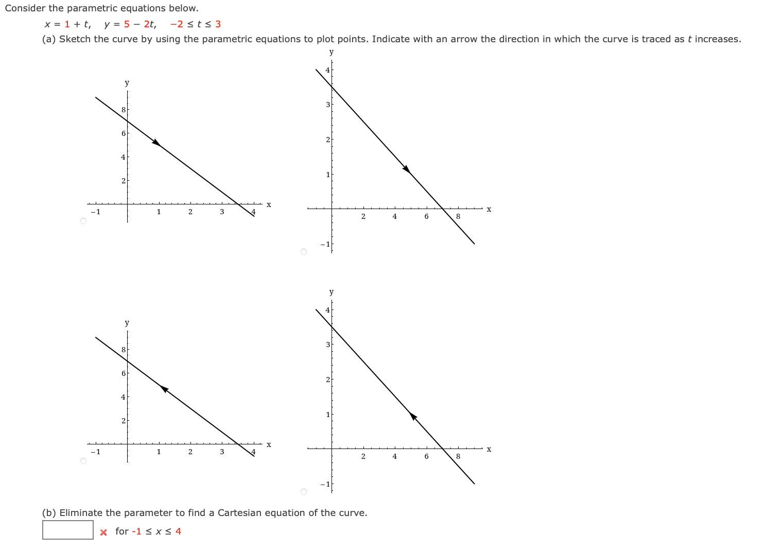 Solved Consider the parametric equations below. | Chegg.com