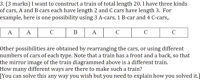 Solved 3. (3 marks) I want to construct a train of total | Chegg.com