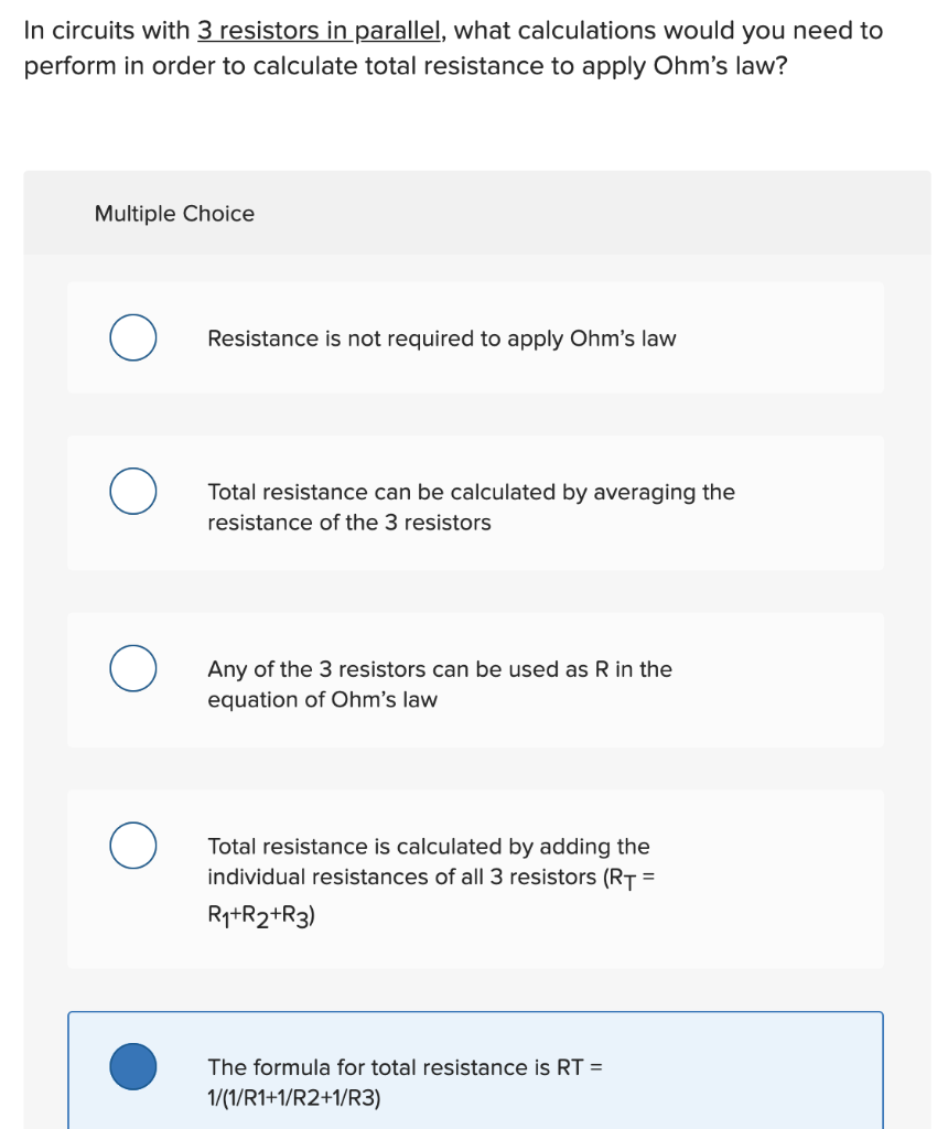 Solved In circuits with 3 resistors in parallel, what | Chegg.com