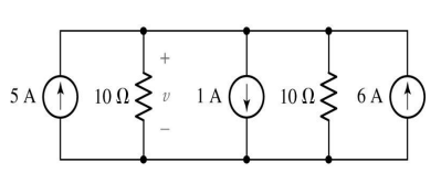 Solved 5Α 10 Ω + υ 1A(. ΤΑ 10 Ω. 6A | Chegg.com