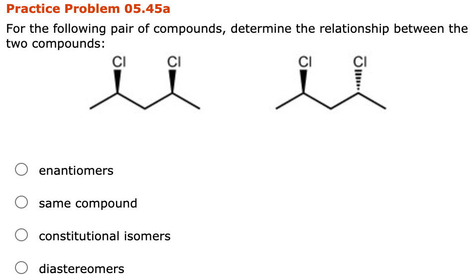 Solved For The Following Pair Of Compounds Determine The