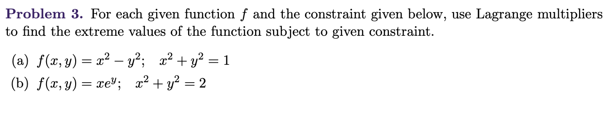 Solved Problem 3. For each given function f and the | Chegg.com
