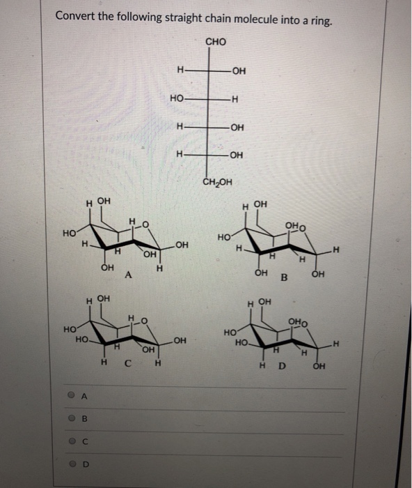 Solved Convert the following straight chain molecule into a | Chegg.com
