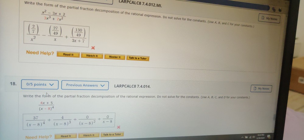 Solved Write the form of the partial fraction decomposition | Chegg.com