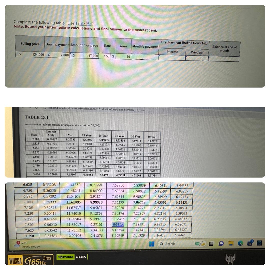 Solved Complete the following table: (Use Table 15.1)Note: | Chegg.com