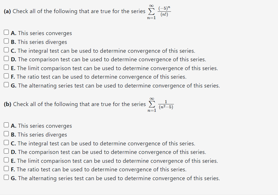 Solved (a) Check all of the following that are true for the | Chegg.com