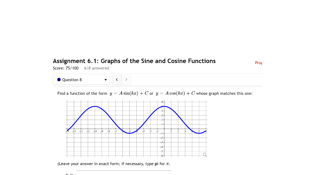Solved Assignment 6.1: Graphs of the Sine and Cosine | Chegg.com