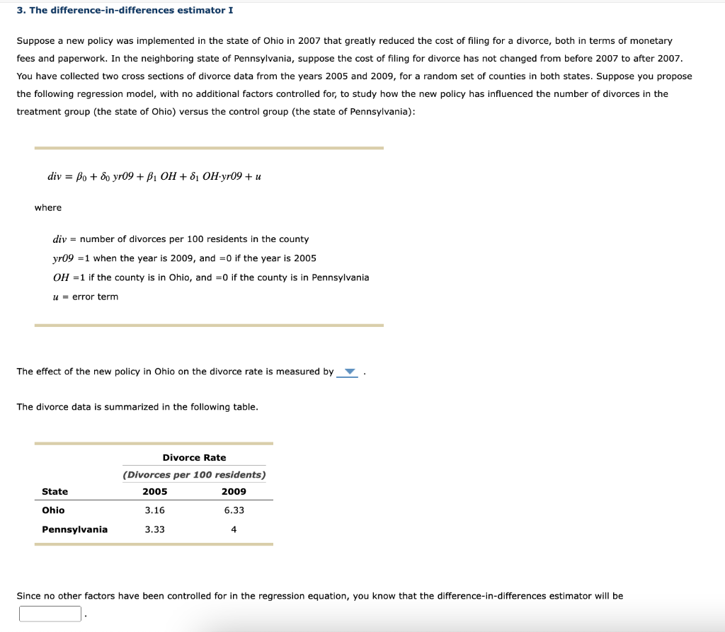 3. The difference-in-differences estimator I Suppose | Chegg.com