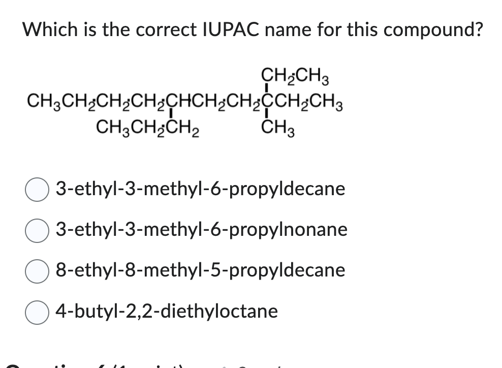 Solved Which is the correct IUPAC name for this compound? | Chegg.com