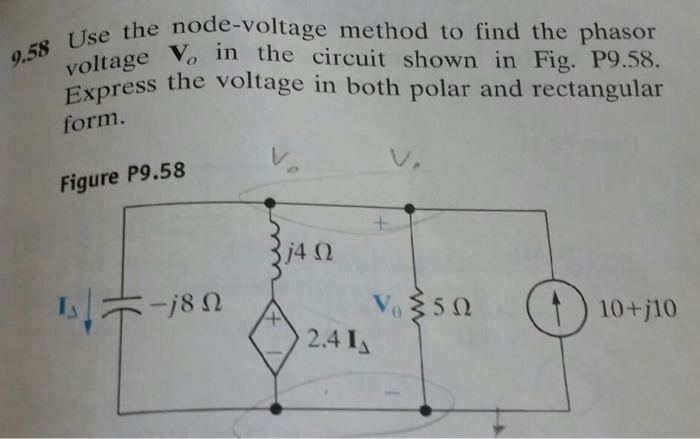 Solved Use the node-voltage method to find the phasor | Chegg.com