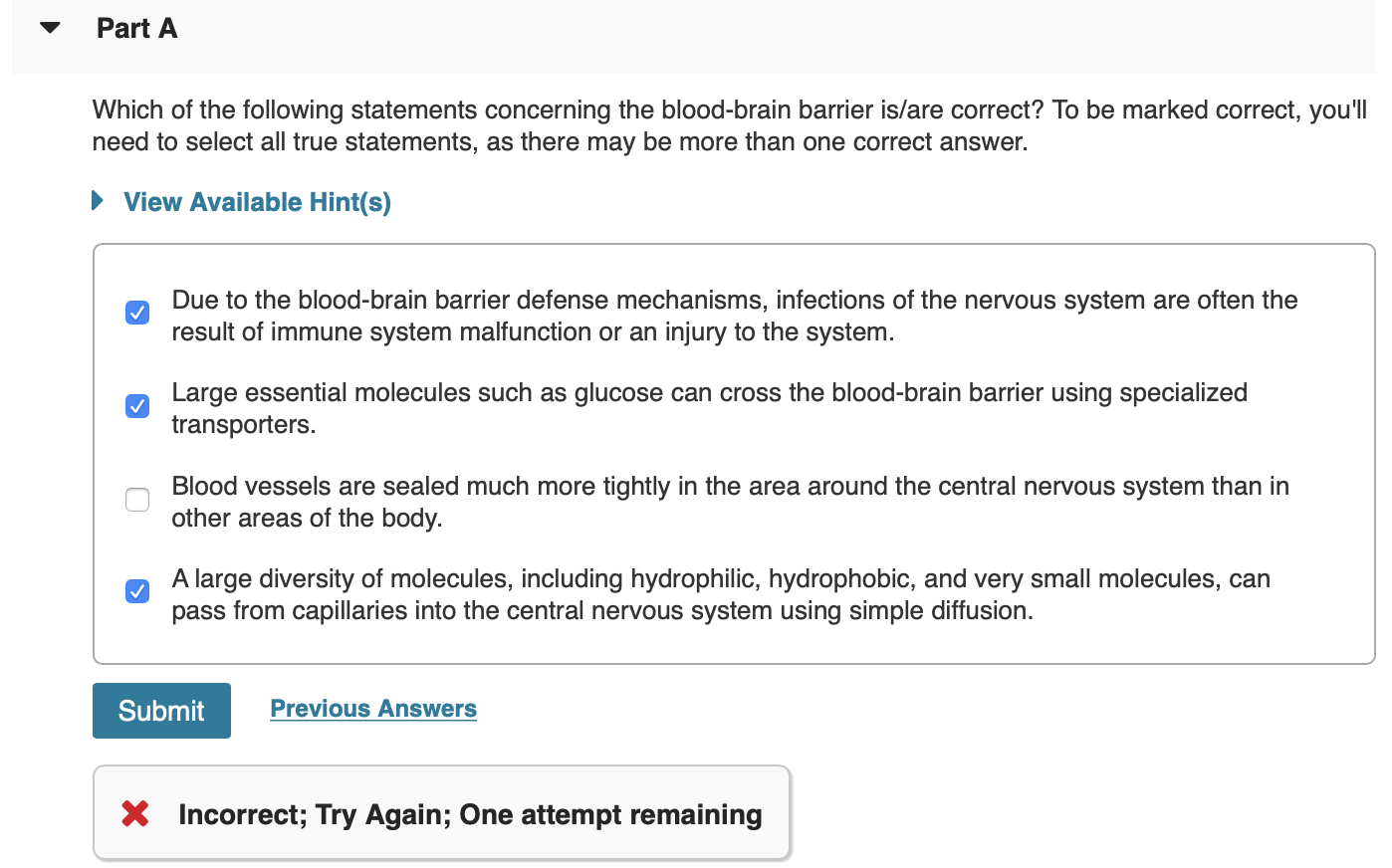 Solved Part A Which of the following statements concerning | Chegg.com