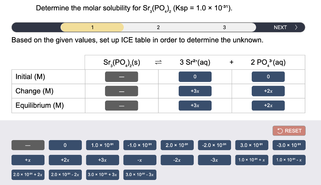 Solved Determine the molar solubility for Sr (PO), (Ksp = | Chegg.com